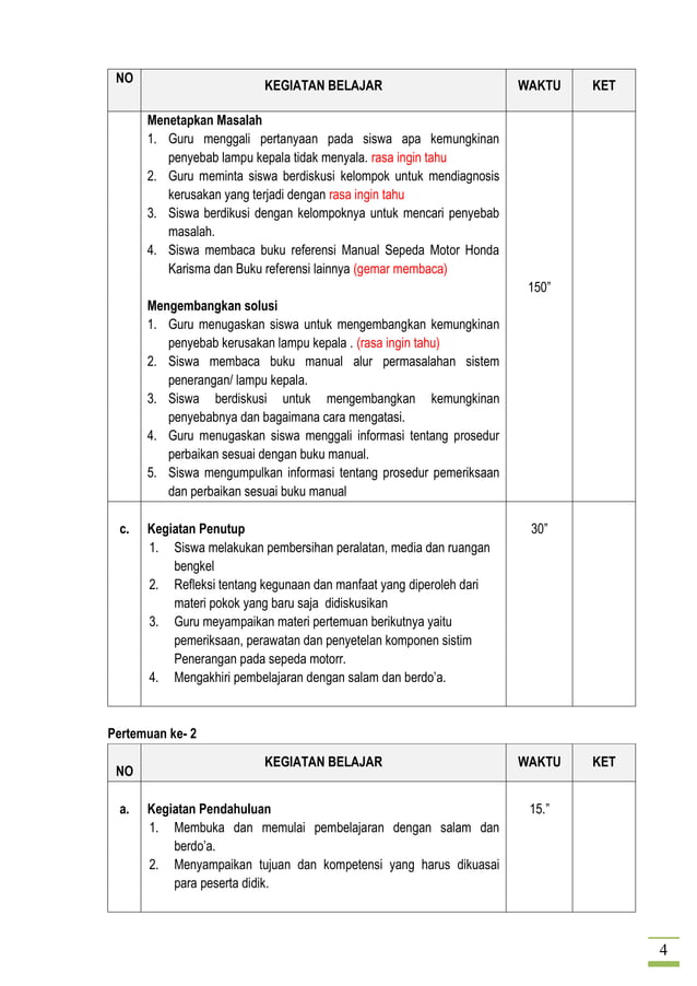 6 .1. rpp mengevaluasi kerja system penerangan 1 dan 2 | PDF