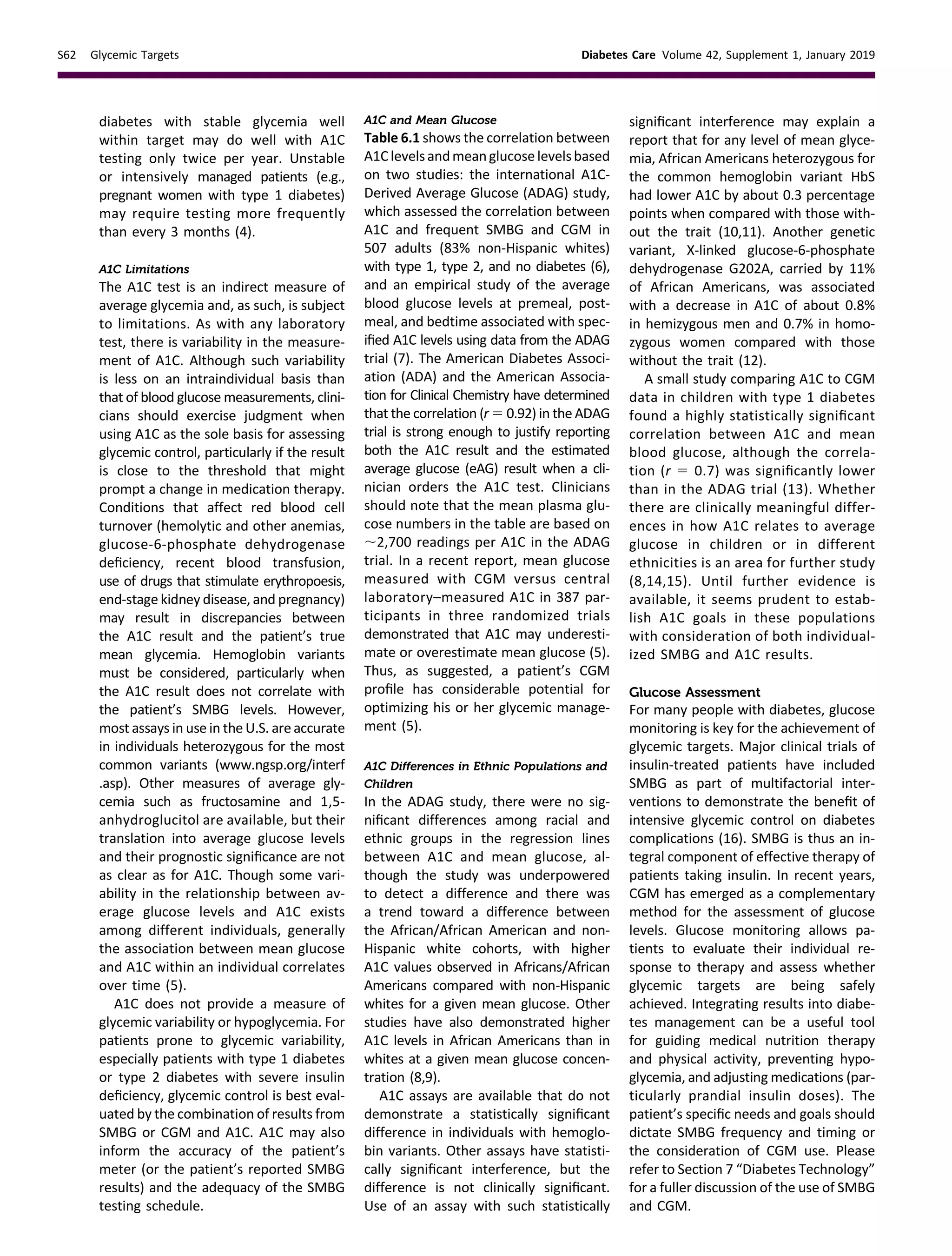 ada glucemic targets. | PDF