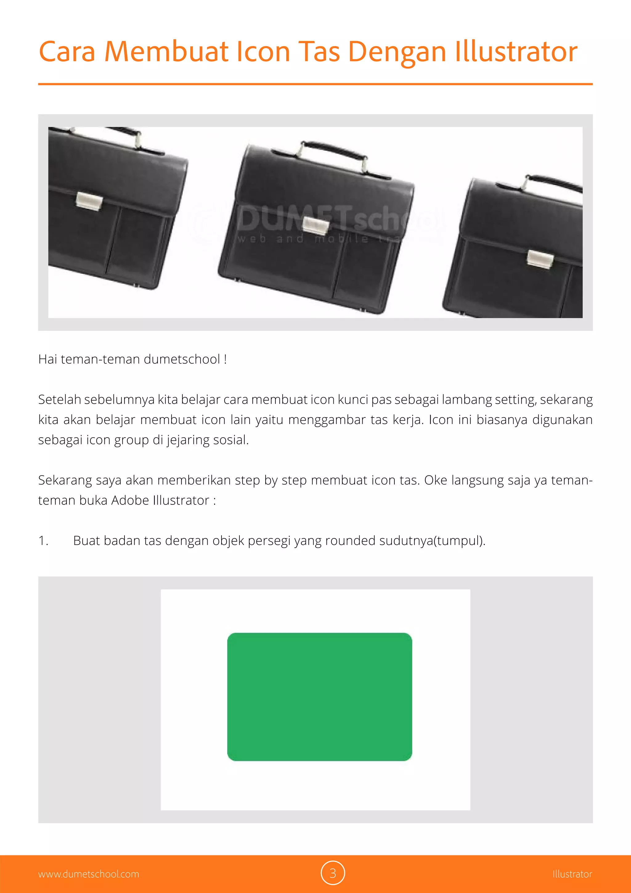 Cara Membuat Icon Tas dengan Illustrator | PDF