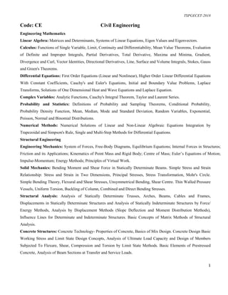 TS PGECET Civil 2018 Syllabus | PDF