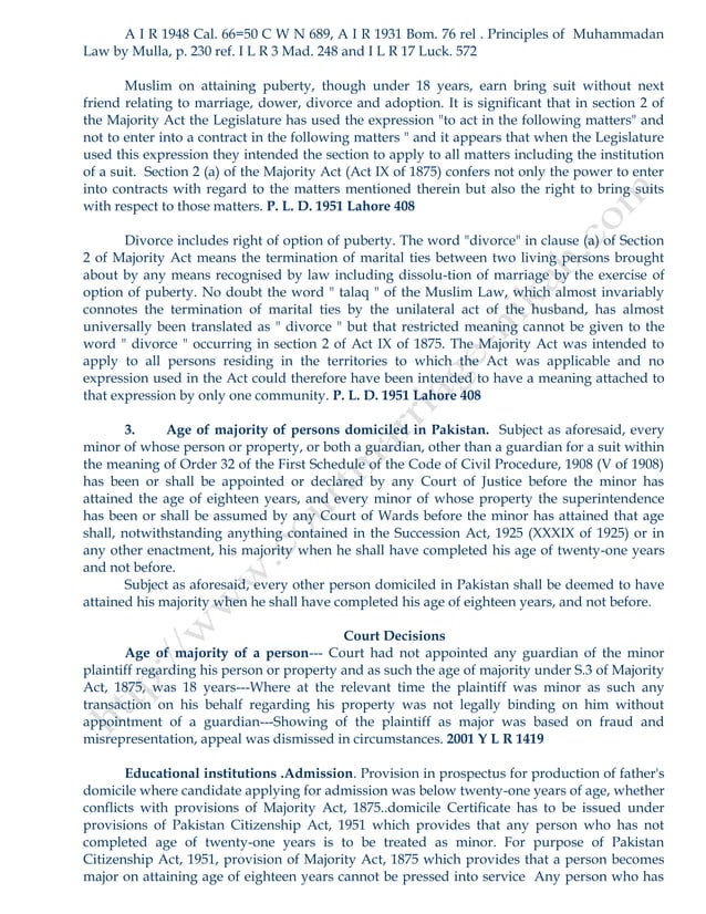 6. majority act, 1875 | PDF