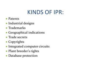 Intellectual Property Rights with Special Reference to Health | PPTX