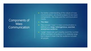 1. Mass communication | PPTX