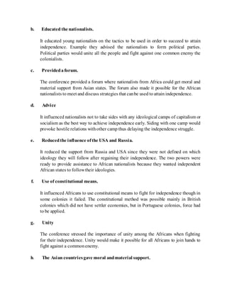 INFLUENCE OF EXTERNAL FORCES AND THE RISE OF NATIONALISM AND THE ...
