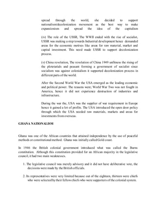 INFLUENCE OF EXTERNAL FORCES AND THE RISE OF NATIONALISM AND THE ...