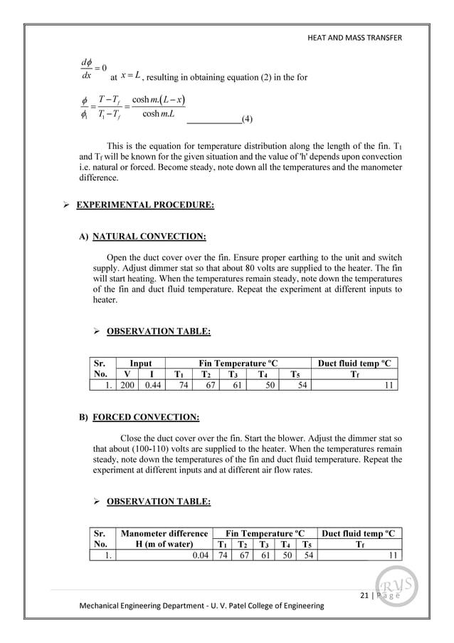Heat and Mass Transfer Practical Manual (C Coded) | PDF