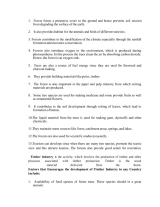 REGIONAL FOCAL STUDIES -5.5 SUSTAINABLE USE OF FORESTRY | PDF