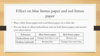 6.1 properties of acid and alkali | PPTX