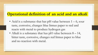 6.1 properties of acid and alkali | PPTX