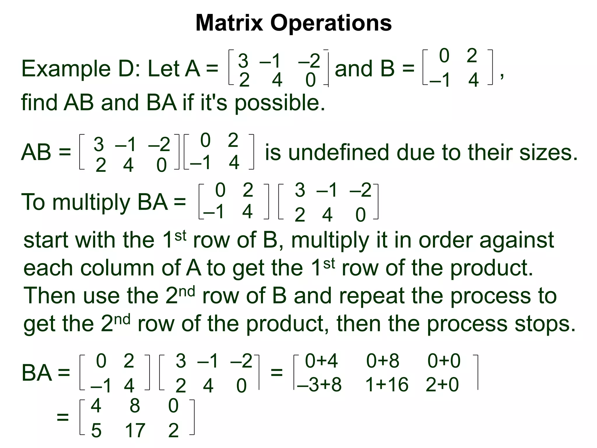 6.3 matrix algebra t | PPT