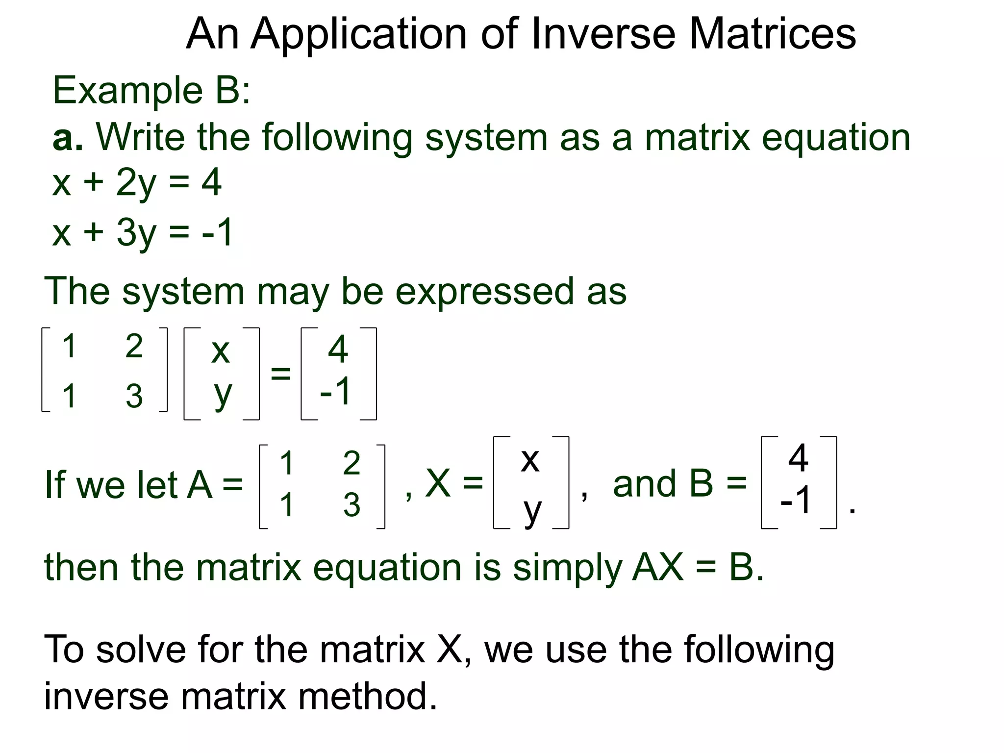 6.4 inverse matrices t | PPT