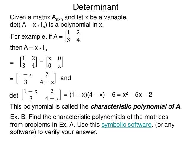 6.5 determinant x