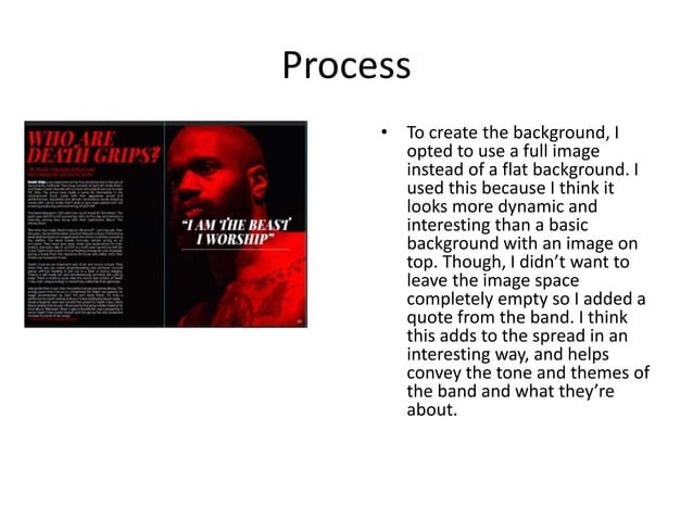 Visual Project - Production Reflection | PPT