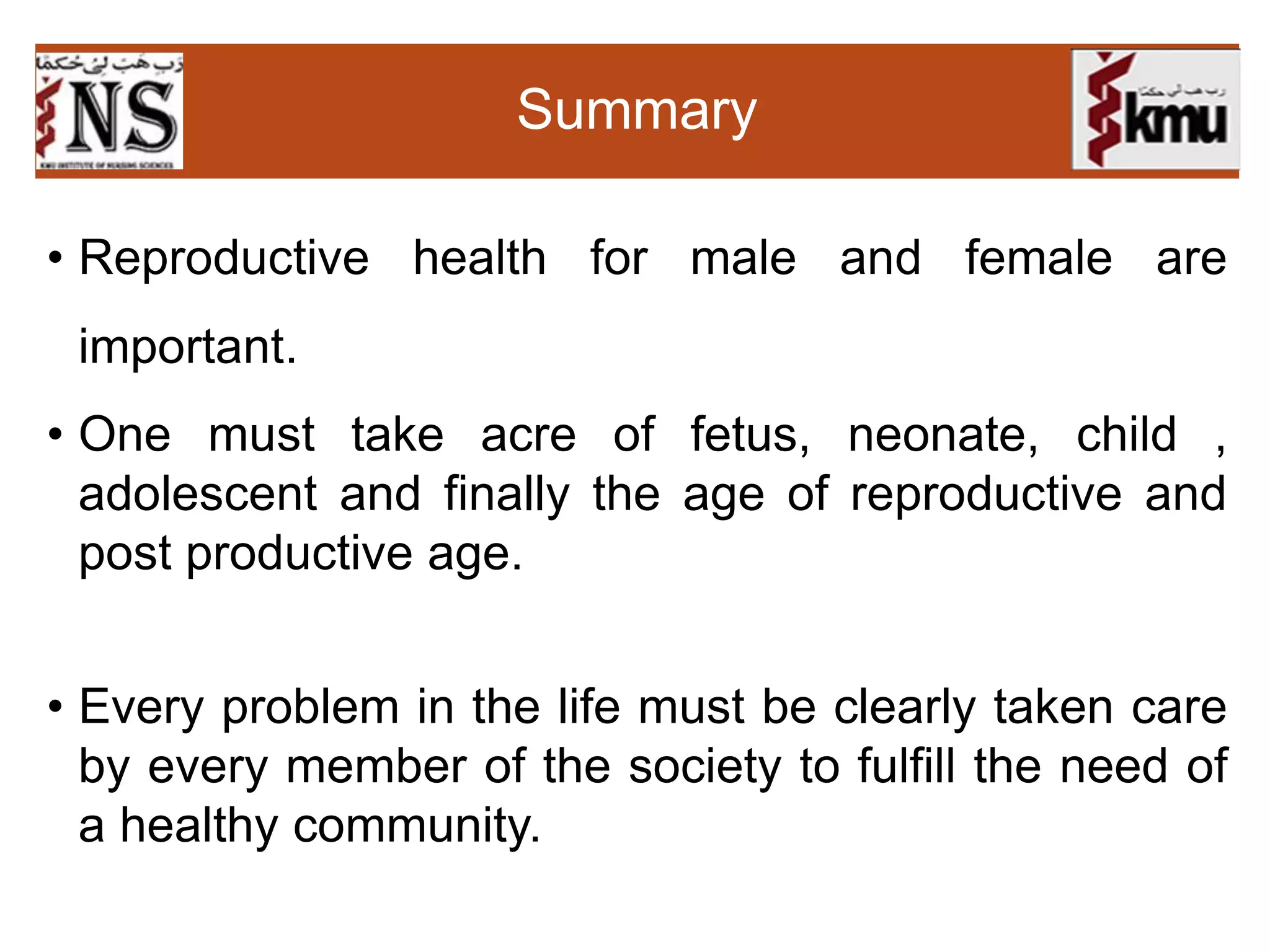 REPRODUCTIVE HEALTH PPT | PPTX