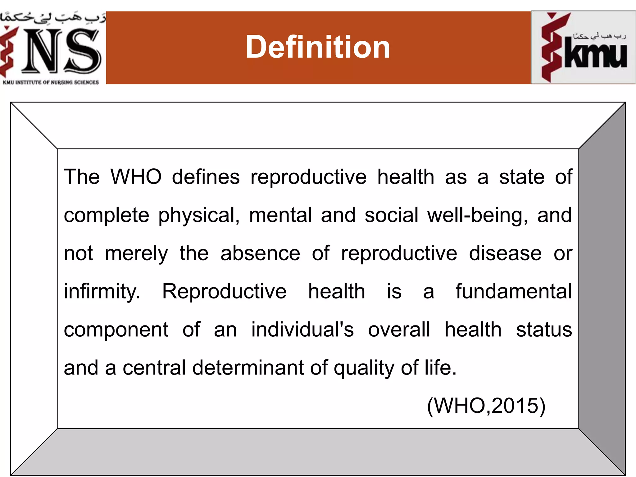 REPRODUCTIVE HEALTH PPT | PPTX