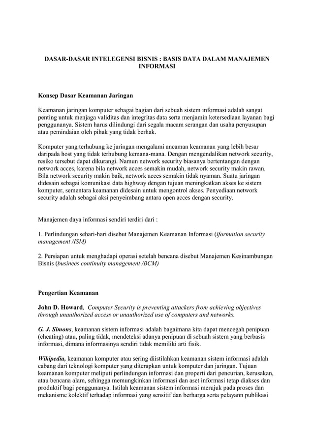 SI&PI, RYAN JULIAN, HAPZI ALI, KONSEP DASAR KEAMANAN INFORMASI PEMAHAMAN SERANGAN, TIPE-TIPE ...