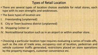6. Retail Location Planning, Retail Site Location | PPTX