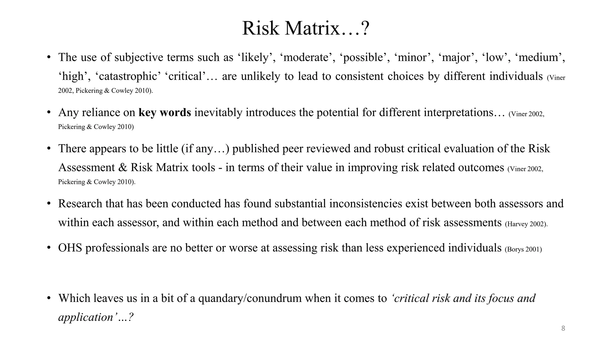 Critical Risk – it’s focus and application | PDF
