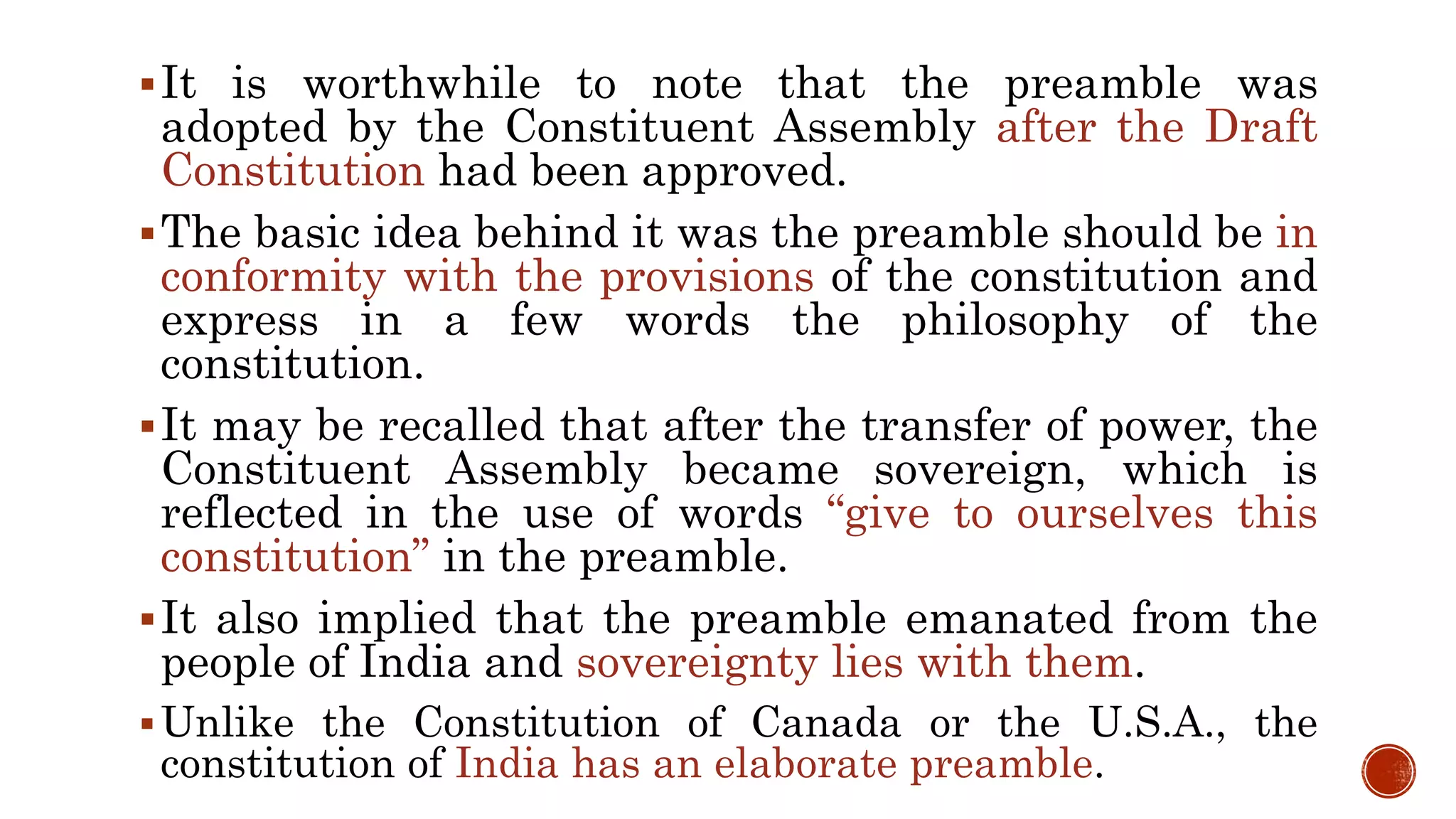 The preamble of the Constitution | PPTX