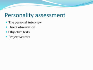 Personality, its theory and Assesment | PPTX | Sexual Health | Diseases ...