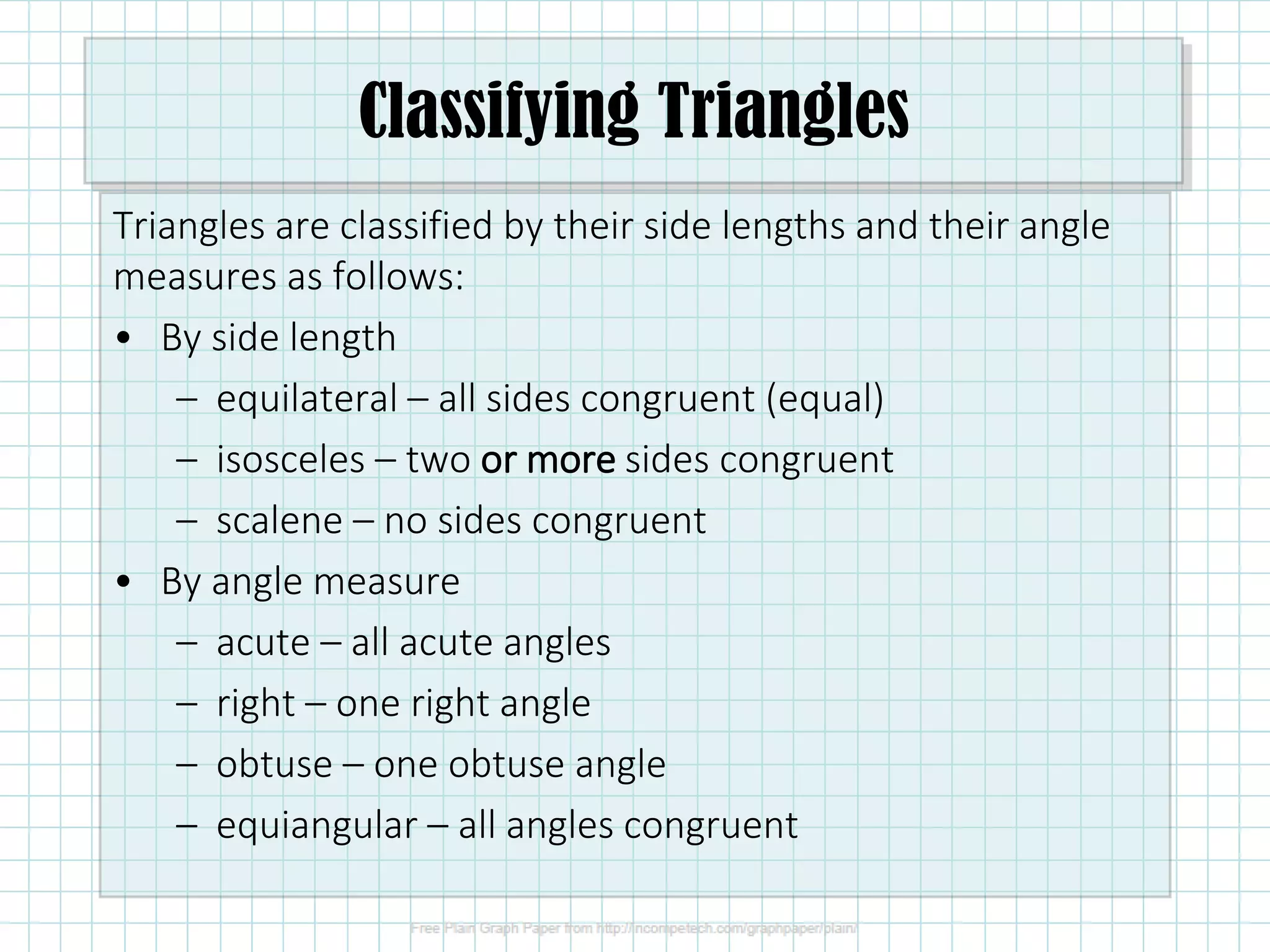 6.2 Classifying Triangles | PPT