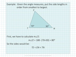 6.3 Triangle Inequalities | PPT