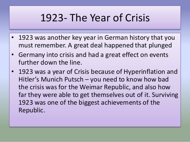 1923- The year of crisis