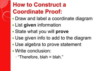 6 1 coordinate proofs | PPTX