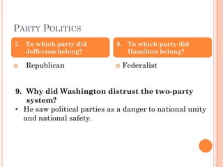 Washington Heads the New Government | PPTX