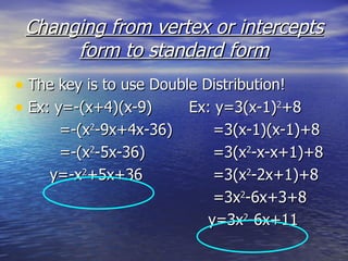 6. 1 graphing quadratics | PPT