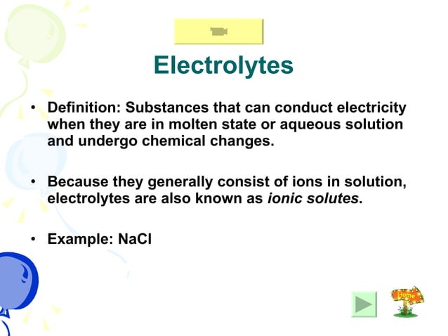 6.1 meaning of electrolyte | PPT