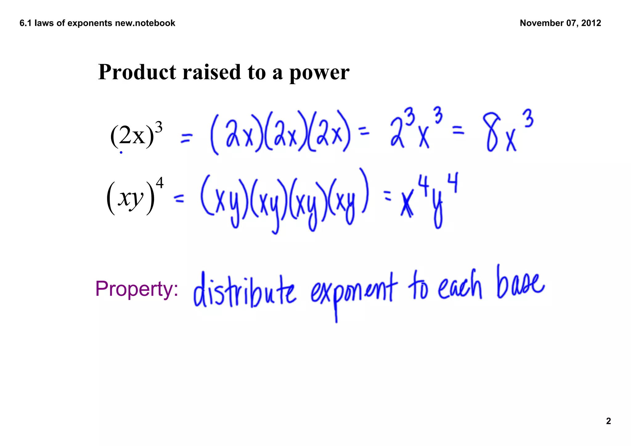 6.1 properties of exponents | PPT