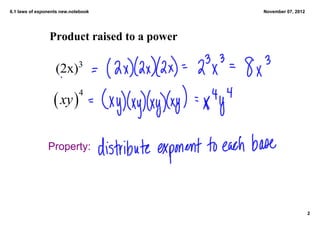 6.1 properties of exponents | PPT