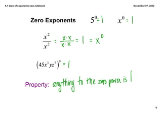 6.1 properties of exponents | PPT