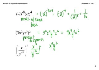 6.1 properties of exponents | PPT