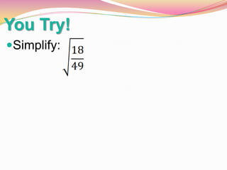 6 1 properties of square roots | PPTX