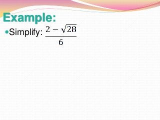6 1 properties of square roots | PPTX