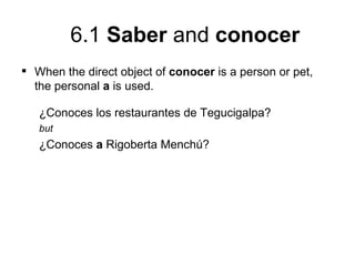 6.1 Saber and conocer | PPT