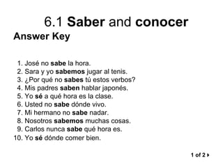 6.1 Saber and conocer | PPT