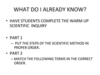 6.1 Scientific Method | PPT