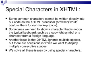 6.1 special characters | PPT | Web Design and HTML | Internet