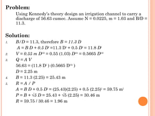 Design Of Hydraulic Structure - Kennedy's Theory | PPT