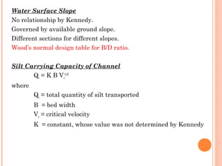 Design Of Hydraulic Structure - Kennedy's Theory | PPT