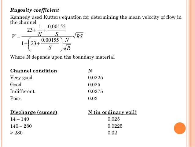 Design Of Hydraulic Structure - Kennedy's Theory