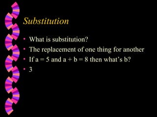 6 2 Solving Systems with substitution | PPT