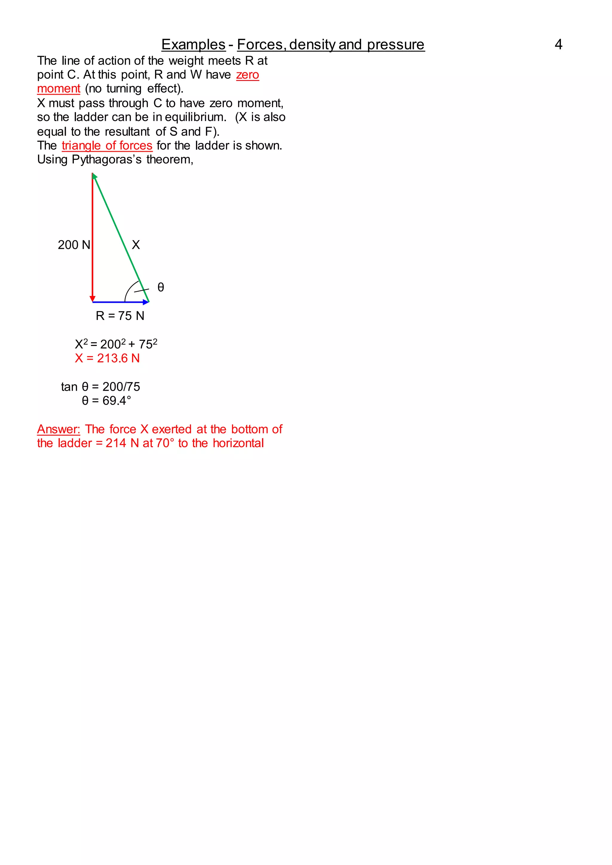 6. forces, density and pressure examples | PDF