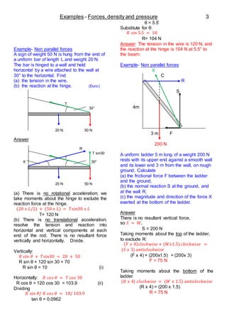 6. forces, density and pressure examples | PDF