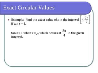 6.2 Unit Circle and Circular Functions | PDF
