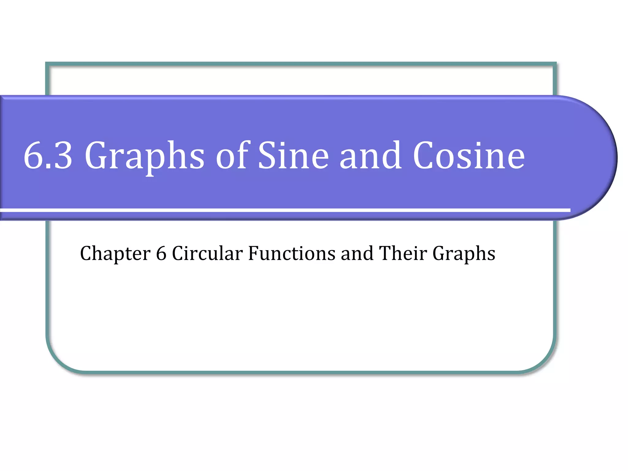 6.3 Graphs of Sine and Cosine | PDF