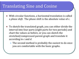 6.4 Translations of Sine and Cosine Graphs | PDF